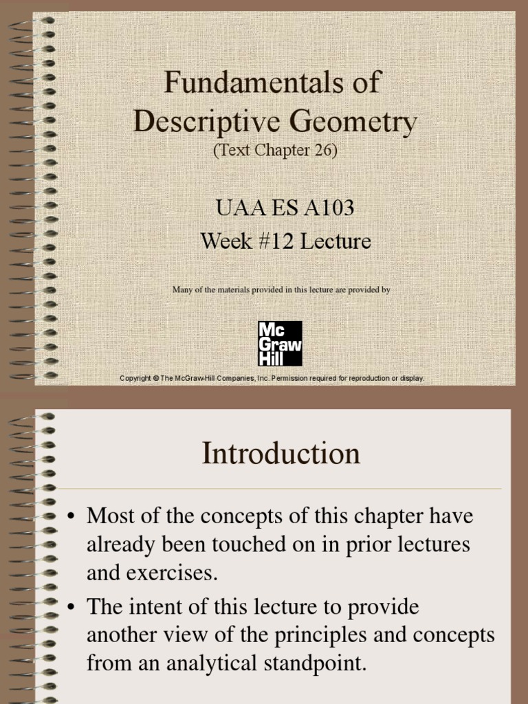 Lec 11 Descriptive Geometry | PDF | Line (Geometry) | Plane (Geometry)
