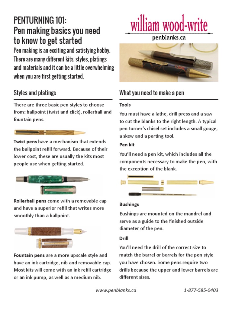 PEN TURNING 101: Getting Started Guide | PDF | Pen | Industrial Processes