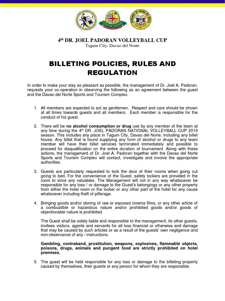 Rules and Regulation For Billeting | PDF | Nature