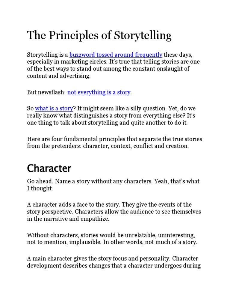 The Four Fundamental Principles of Storytelling: Character, Context ...