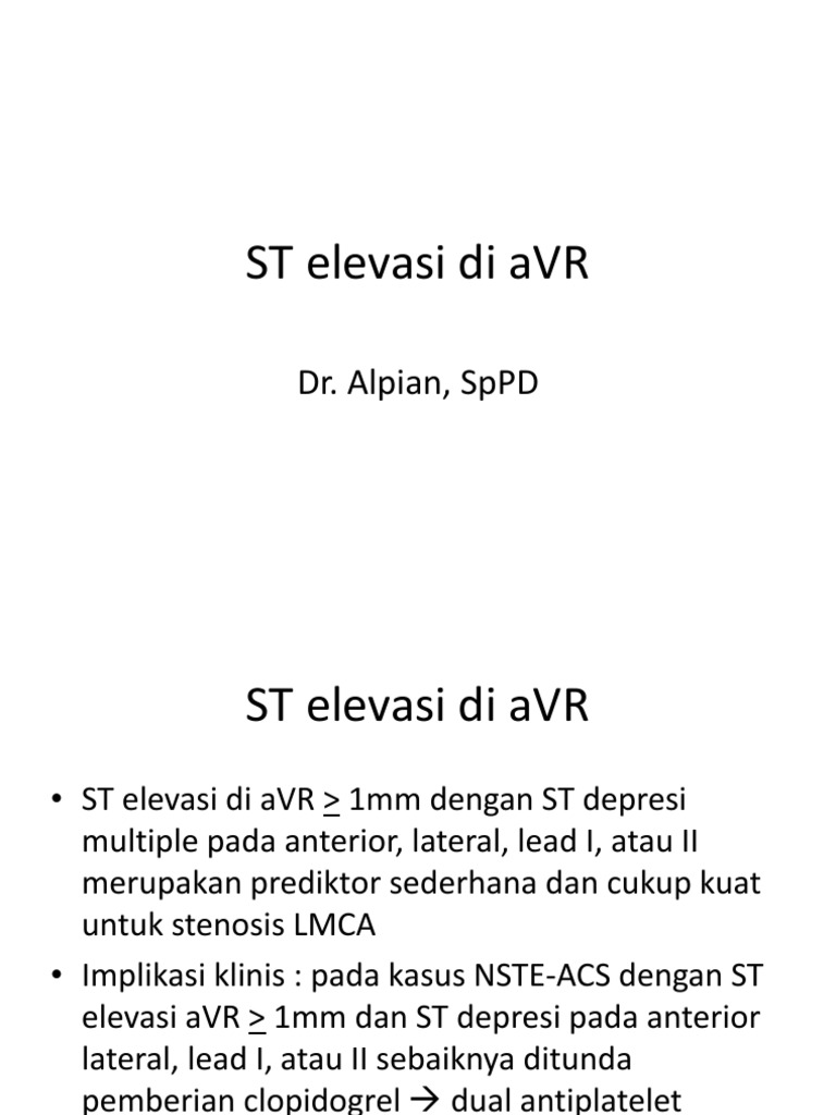 ST Elevasi Di aVR | PDF
