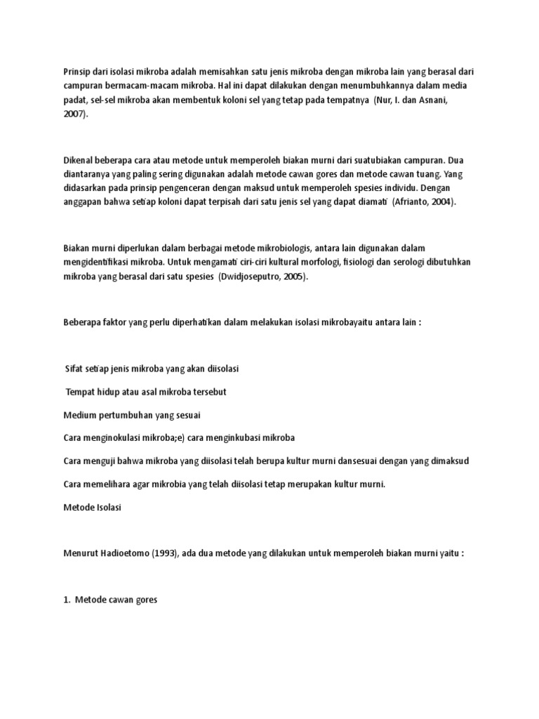 Metode Isolasi Mikroba