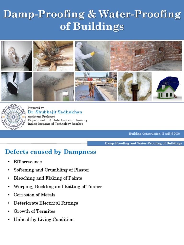 Building Construction-Damp-proofing and Water-Proofing | PDF | Roof | Concrete