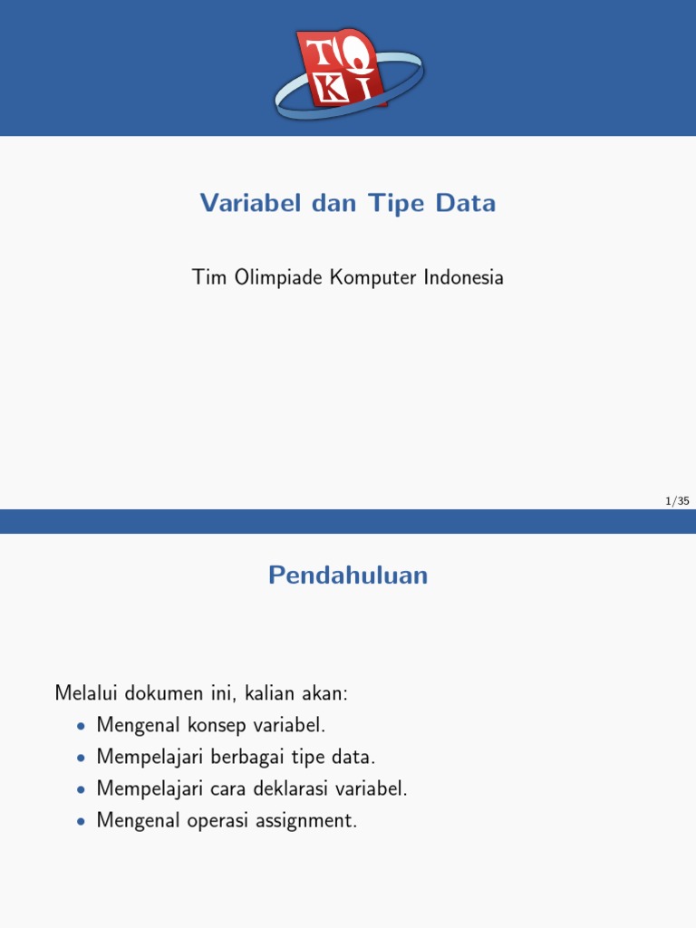 Variabel dan Tipe Data dalam C++ | PDF | Komputer