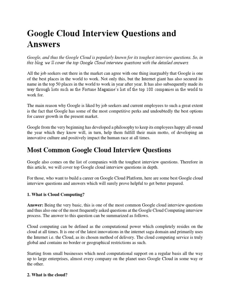 GCP Interview Sample Questions | PDF | Software Development Kit | Cloud Computing