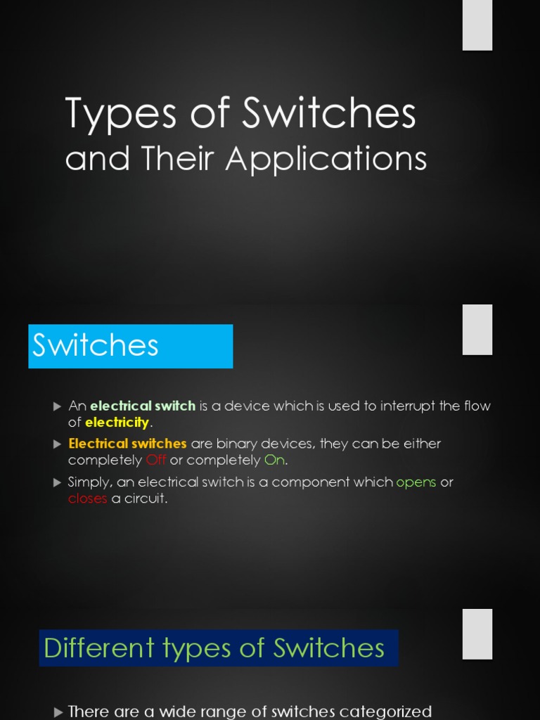 Types and Applications of Electrical Switches | PDF | Switch ...