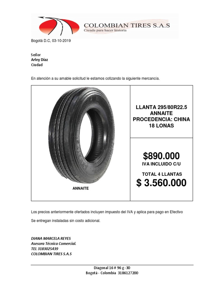 Cotización Don Arley Diaz | PDF