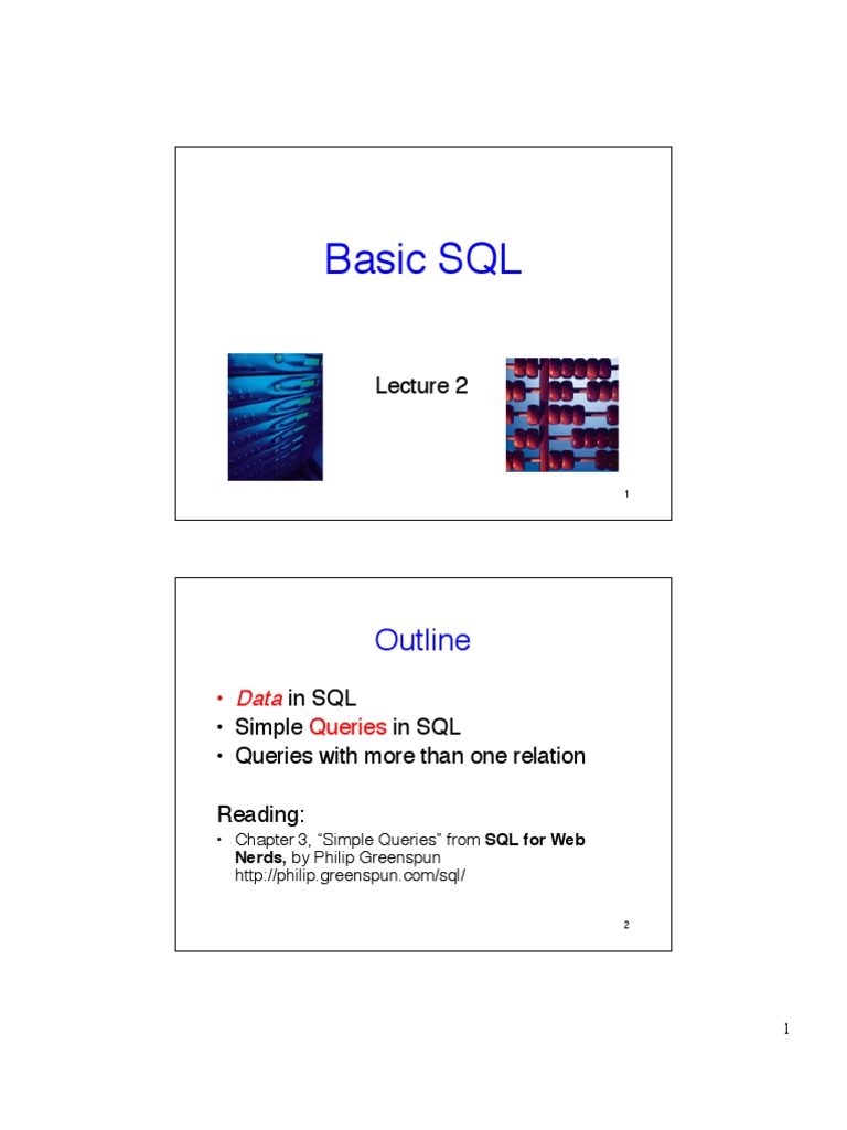 Basics of SQL | PDF