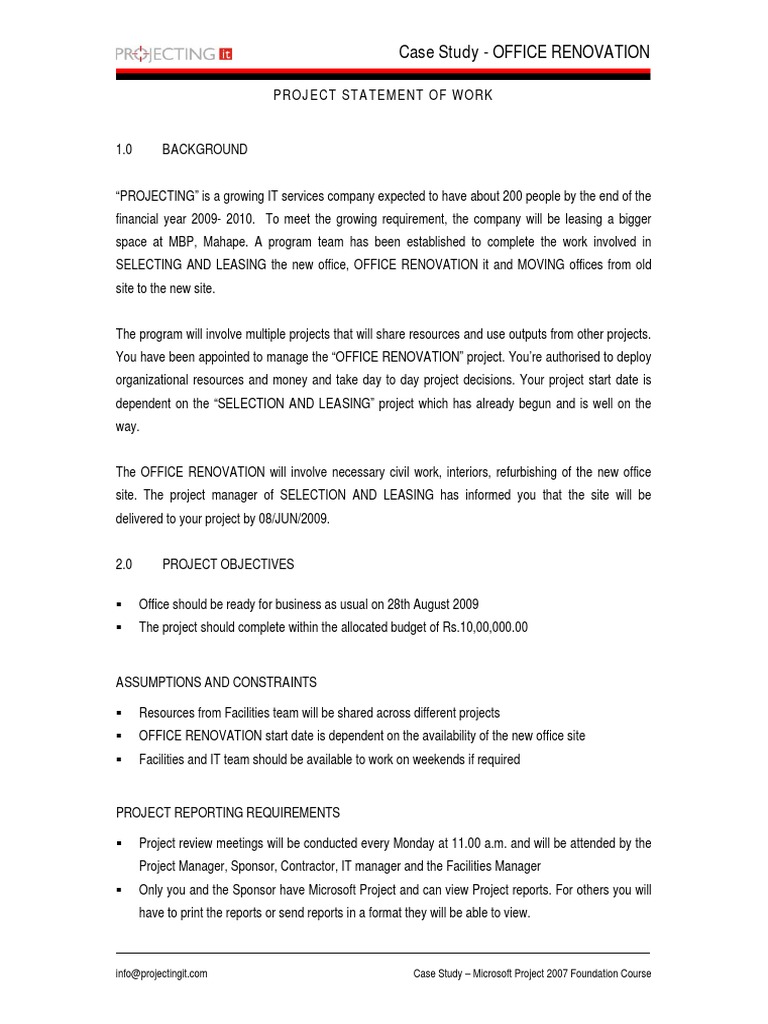 Case Study - Office Renovation | PDF | Economies | Business