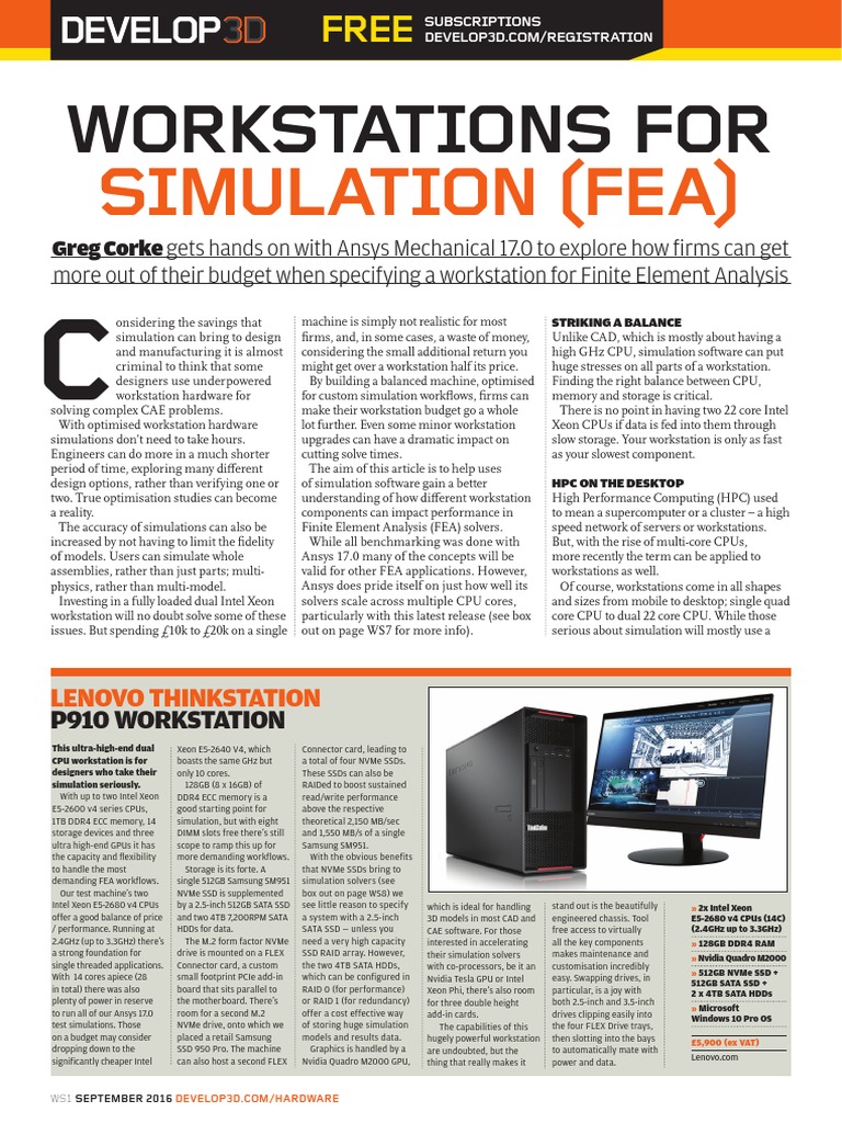 Workstation For Simulation FEA | PDF | Solid State Drive | Central ...
