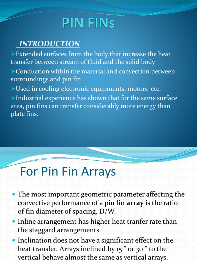 PIN FINs | PDF | Heat Transfer | Exergy