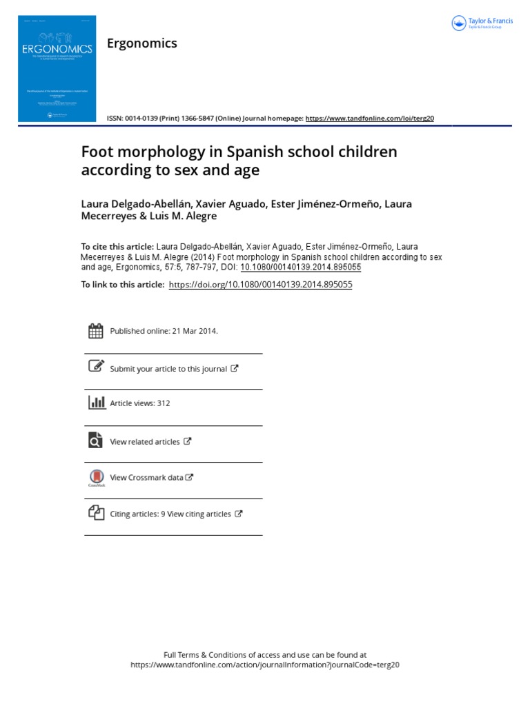Foot Morphology in Spanish School Children: A Study of Age and Gender ...