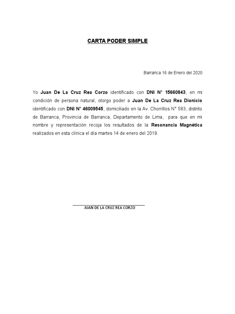 Carta Poder Simple | PDF