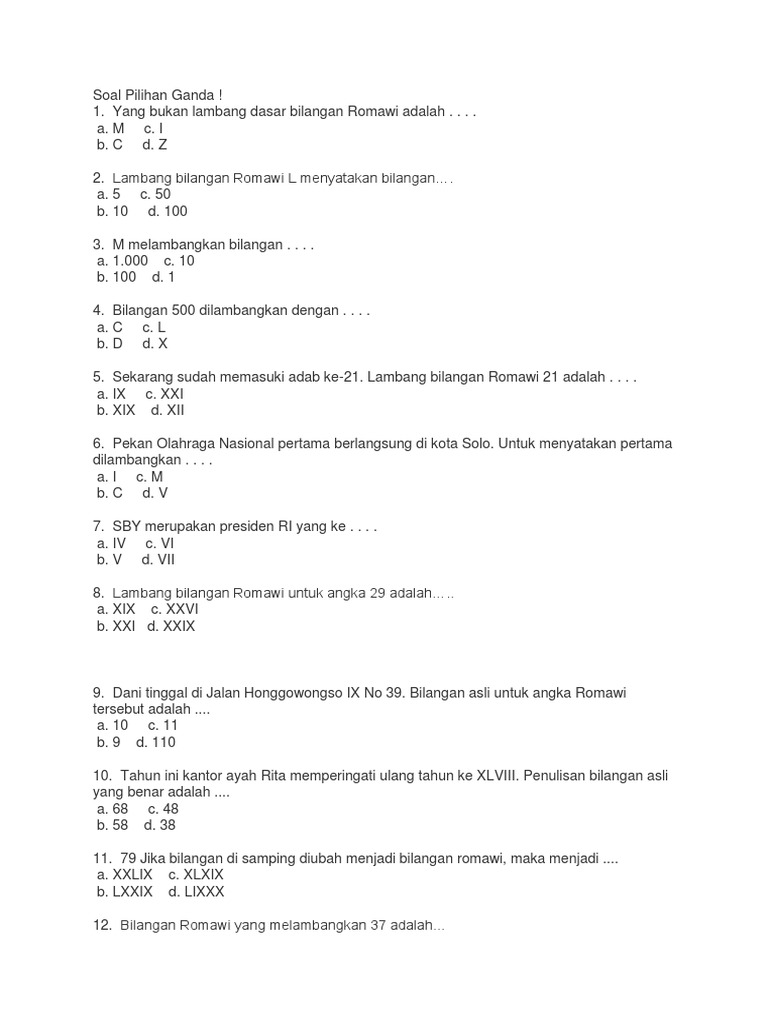 Soal Pilihan Ganda | PDF