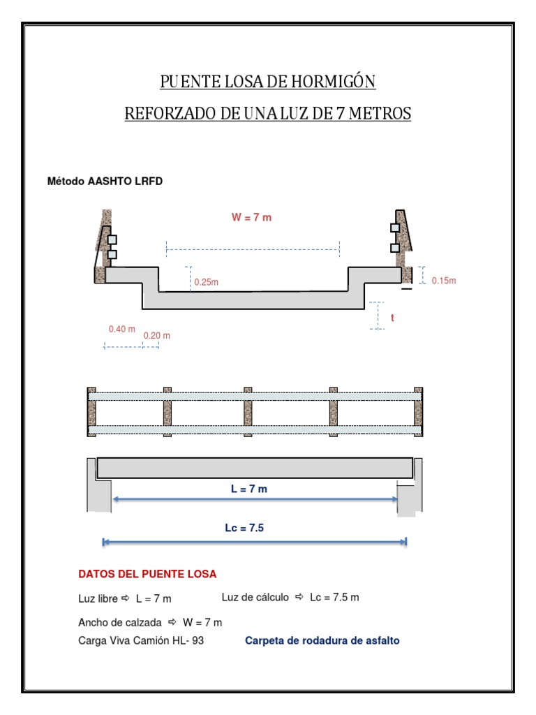 Diseno De Puente Losa Pdf Ingeniería Estructural Elementos