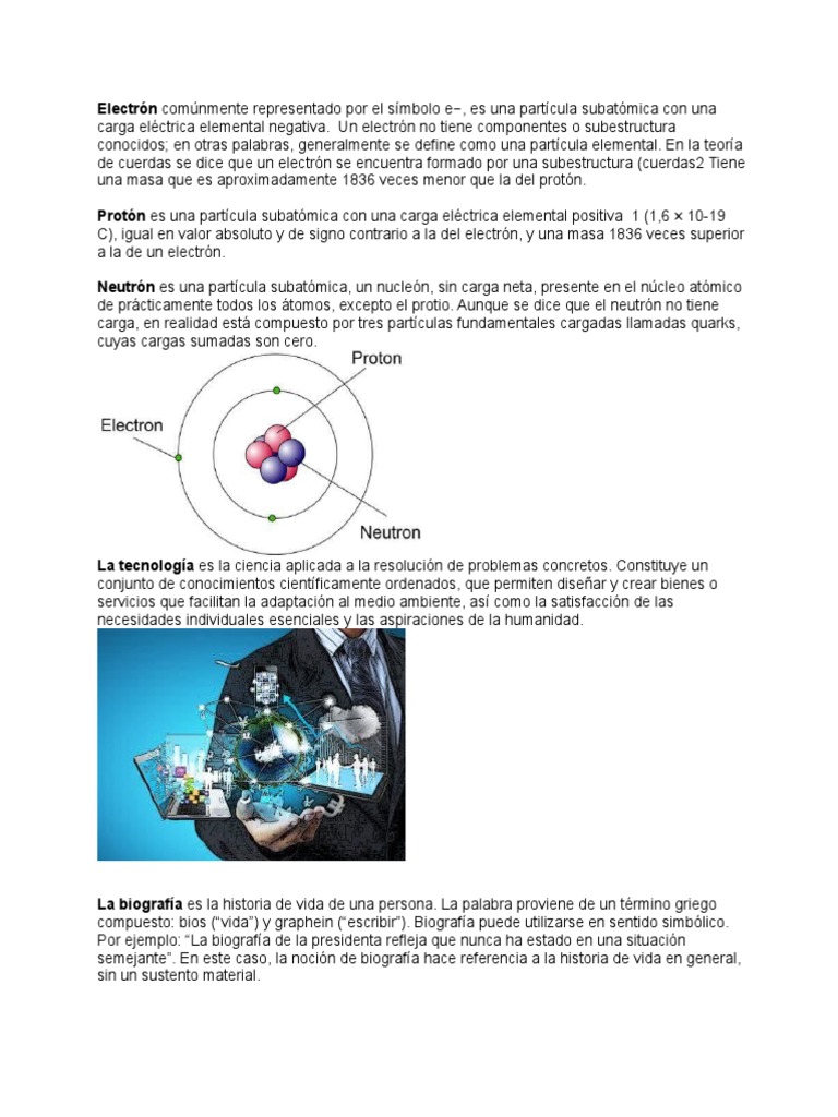 Electrón Comúnmente Representado Por El Símbolo e | PDF | Electrón | Protón
