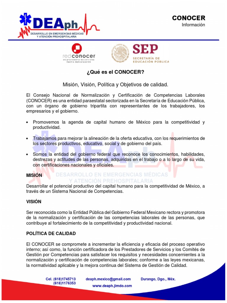 Que Es El CONOCER | PDF | Calidad (comercial) | México