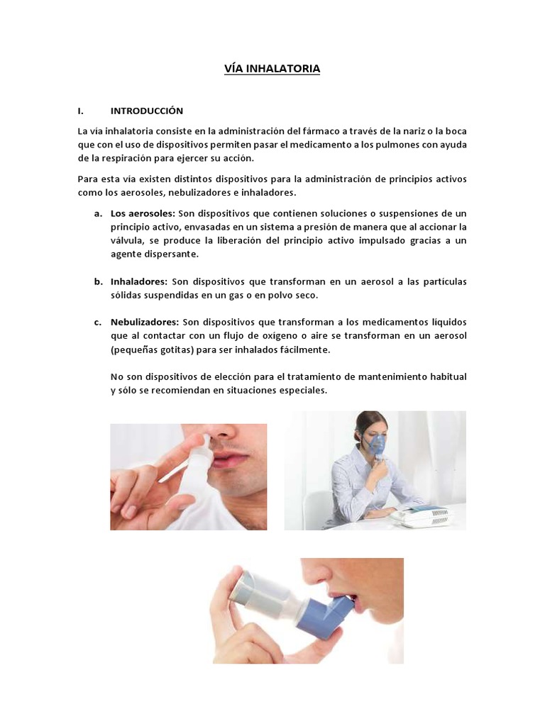 La vía inhalatoria: dispositivos, ventajas y recomendaciones | PDF ...