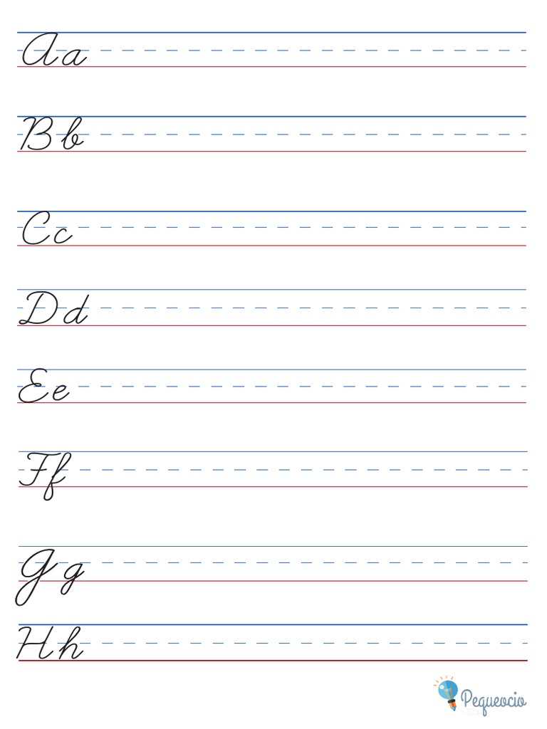 Ejercicios Abecedario Cursiva | PDF