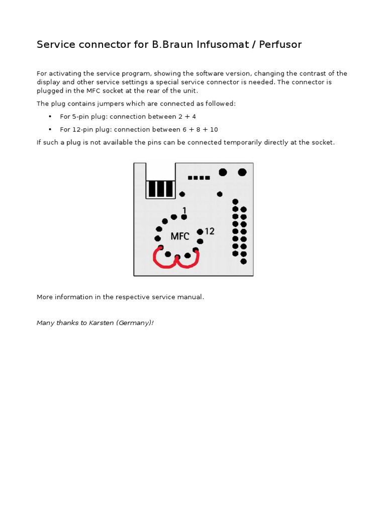 Aun Infusomat-Perfusor - Service Connector PDF | PDF | Computers