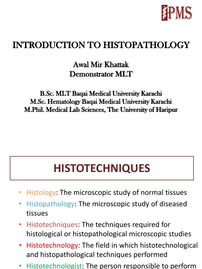 Lect 1 Introduction to Histo Pathology | Histopathology | Histology