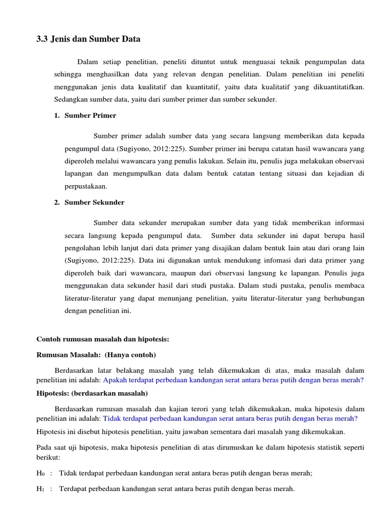 Contoh Jenis Dan Sumber Data | PDF | Sains & Matematika