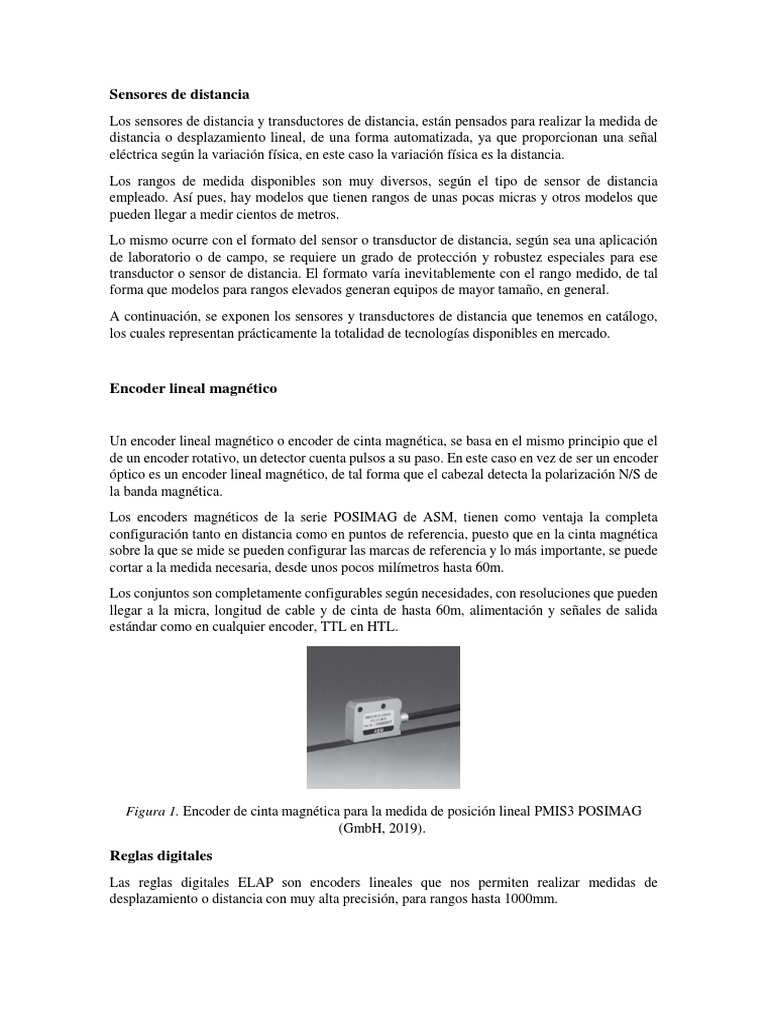 Encoder lineal magnético.docx | PDF | Sensor | Ultrasonido