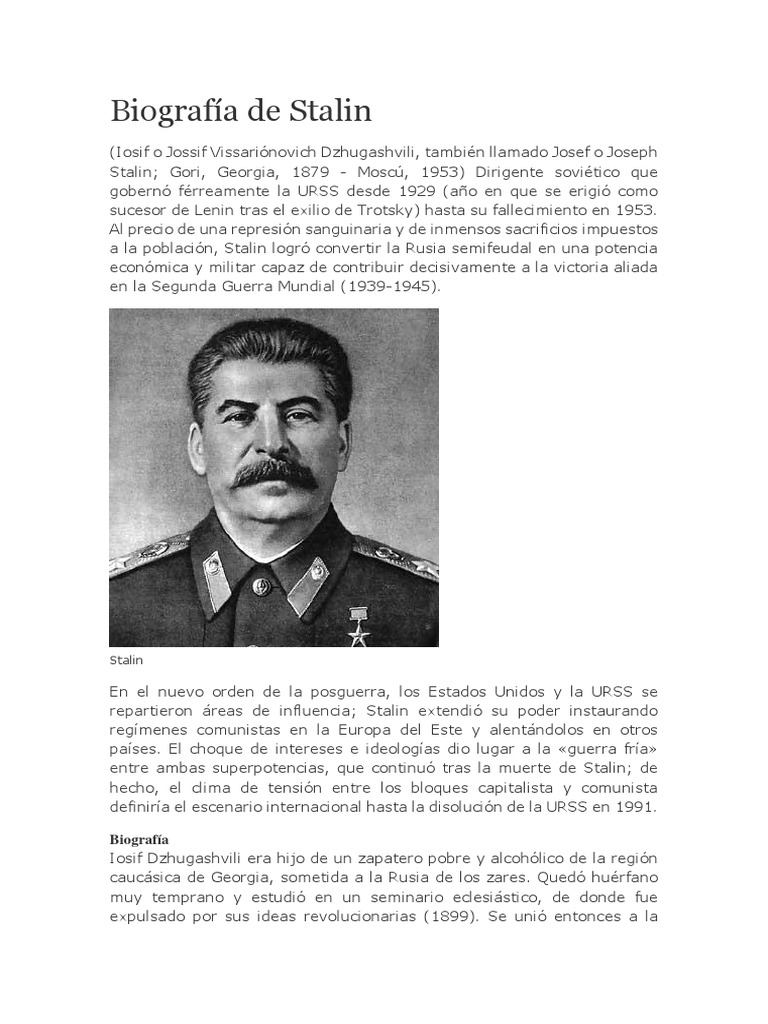 Biografía de Stalin | PDF | Joseph Stalin | Unión Soviética