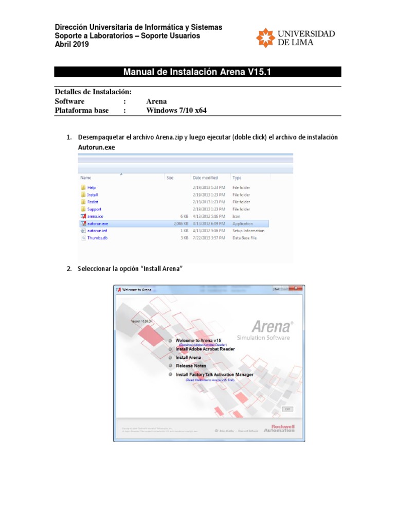 Manual de Instalacion Arena 15.1 Alumnos | PDF | Programa de computadora | Programación
