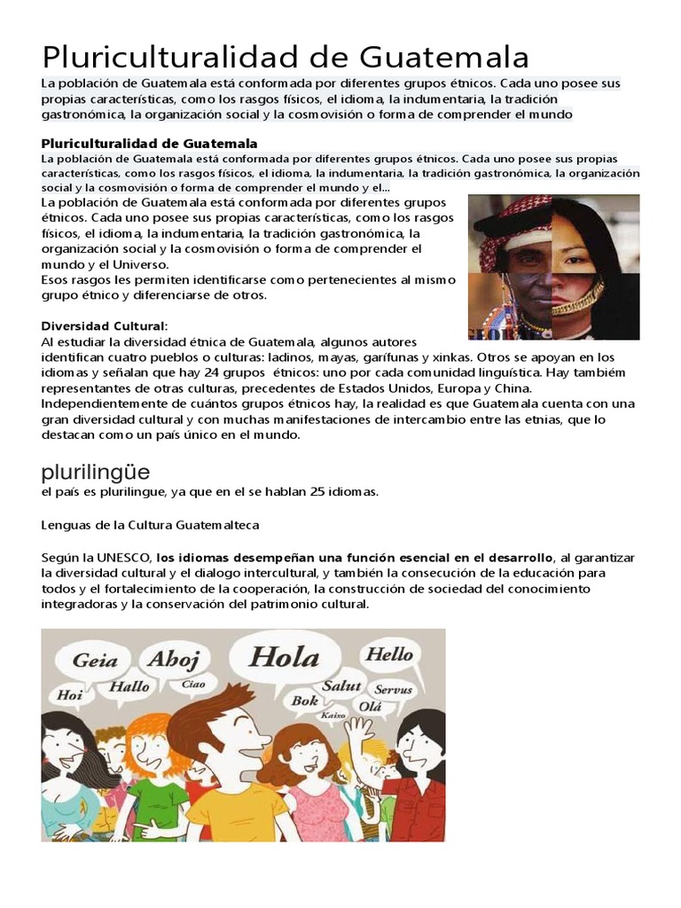 Pluriculturalidad En Guatemala Diversidad Étnica Pdf Guatemala 0103