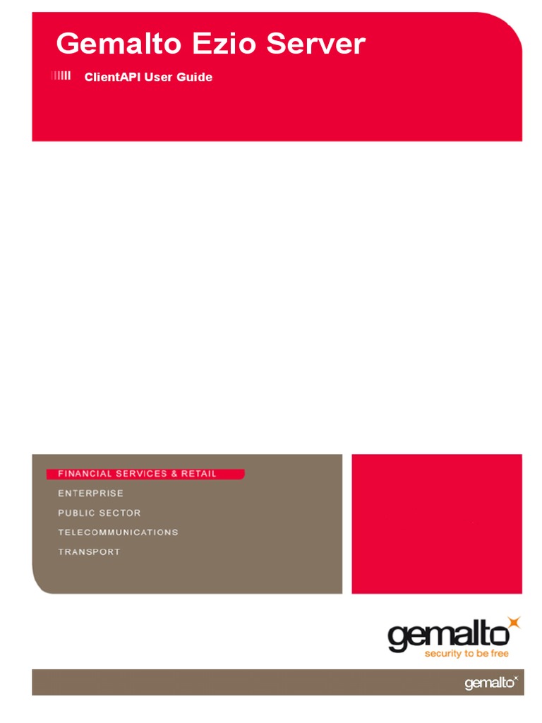 Guide to Using the Gemalto Ezio Server Client API | PDF | Application ...