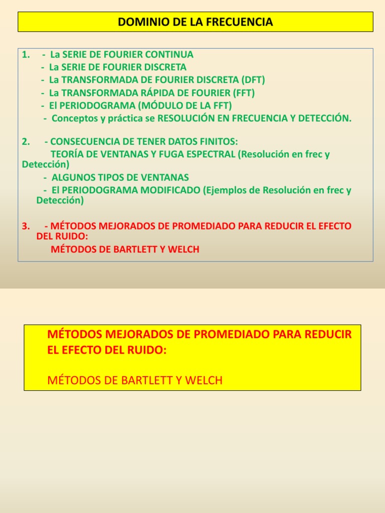 Método de Welch y Periodograma Modificado | PDF | Densidad espectral ...