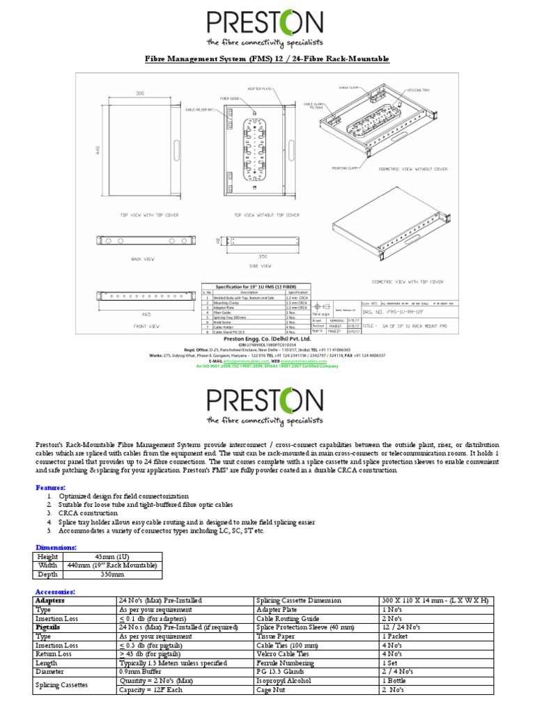 9 12, 24 Rack Mount LIU Datasheet | PDF | Optical Fiber ...