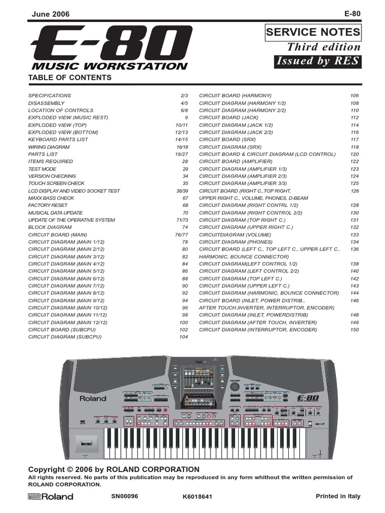 Dokumen - Tips - Roland e 80 Service Notes PDF | PDF | Synthesizer ...