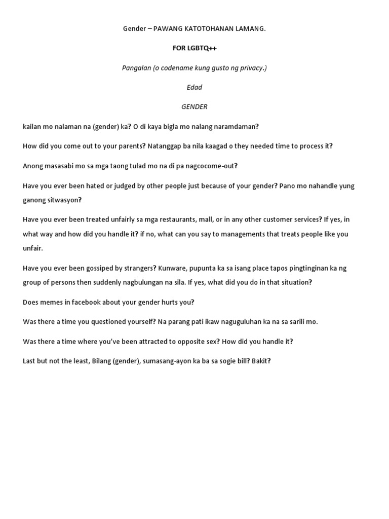 Documentary Script | PDF | Human Sexuality | Gender