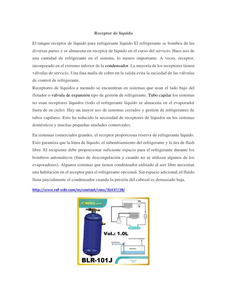 Función del receptor de líquido refrigerante | PDF | Tecnología