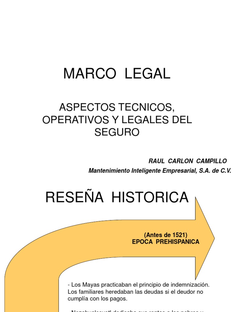 Aspectos Generales Marco Legal | PDF | Póliza de seguros | Reaseguro