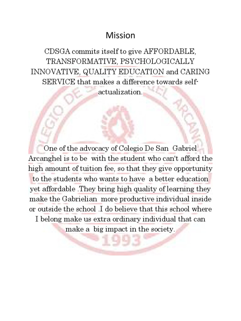 Cdsga MISSION | PDF | Career & Growth | Self-Improvement