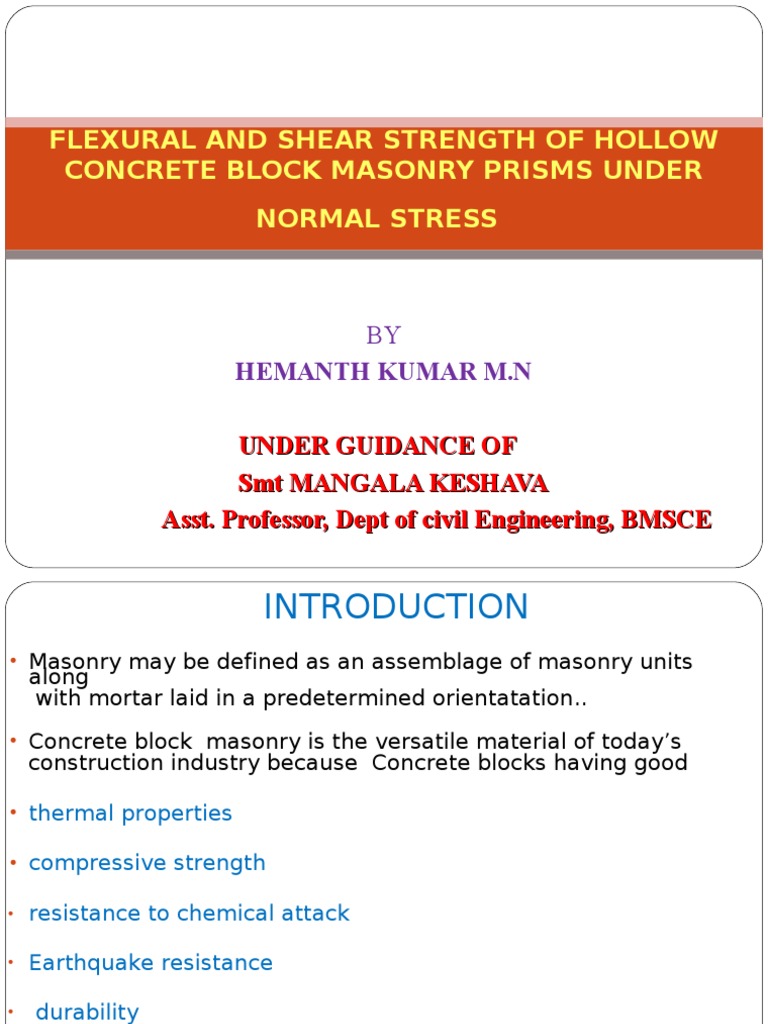 Hemanth PPT New | PDF | Strength Of Materials | Masonry