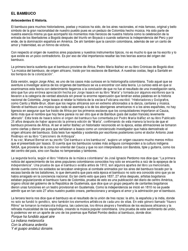 El Bambuco | PDF | Ritmo | Melodía