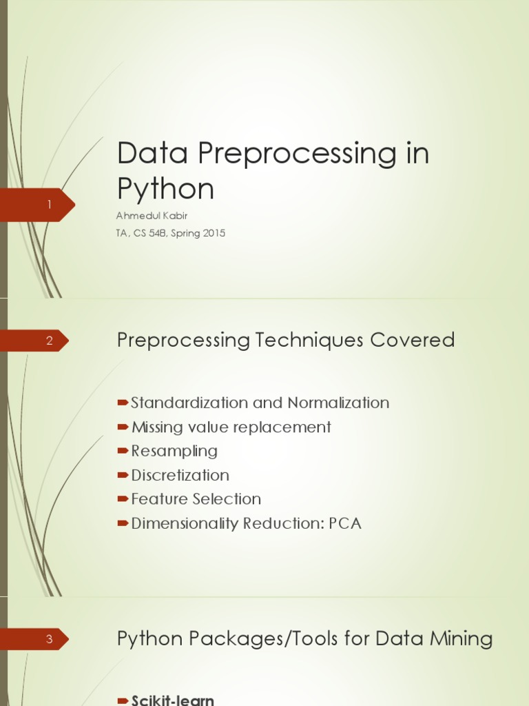 A Comprehensive Guide to Data Preprocessing Techniques and Python Packages for Machine Learning ...