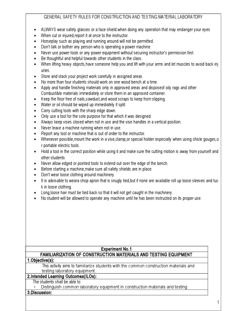 Safety First: General Safety Rules for the Construction Materials ...