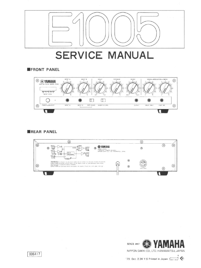 Yamaha E1005 | PDF