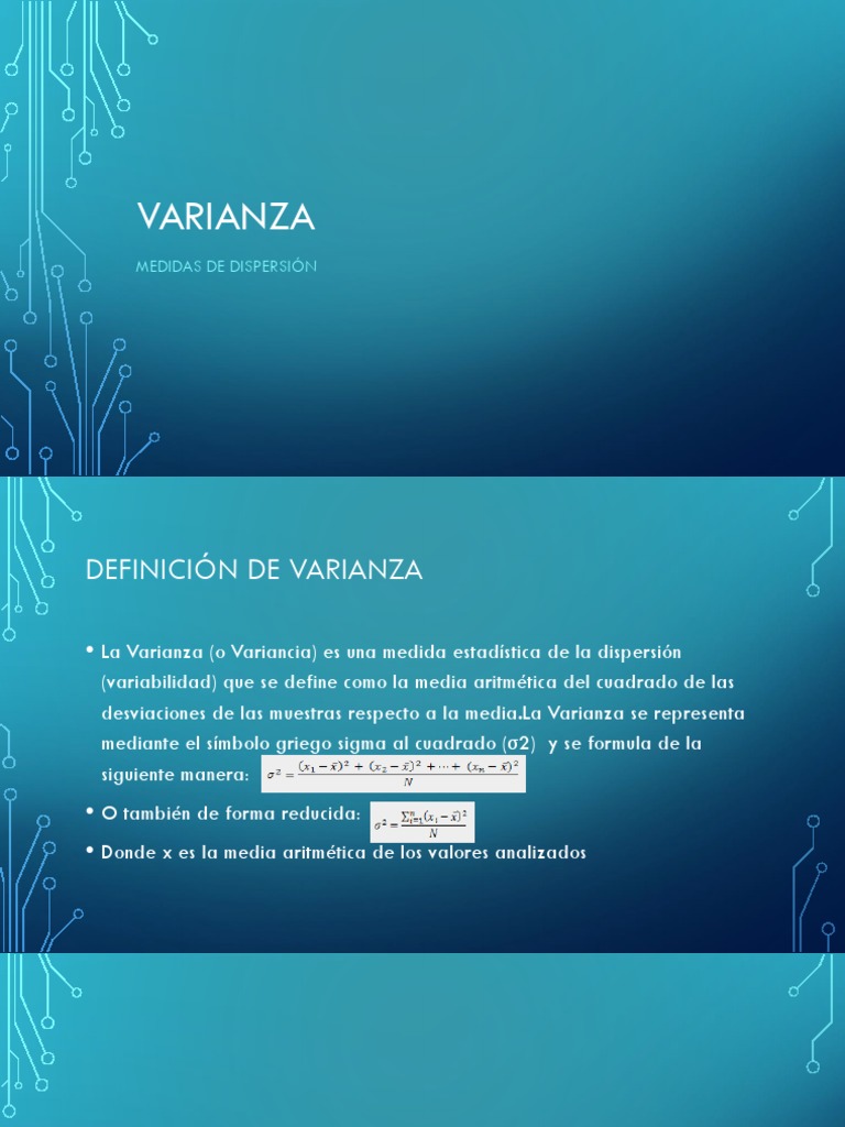 Varianza | PDF | Métodos y materiales de enseñanza