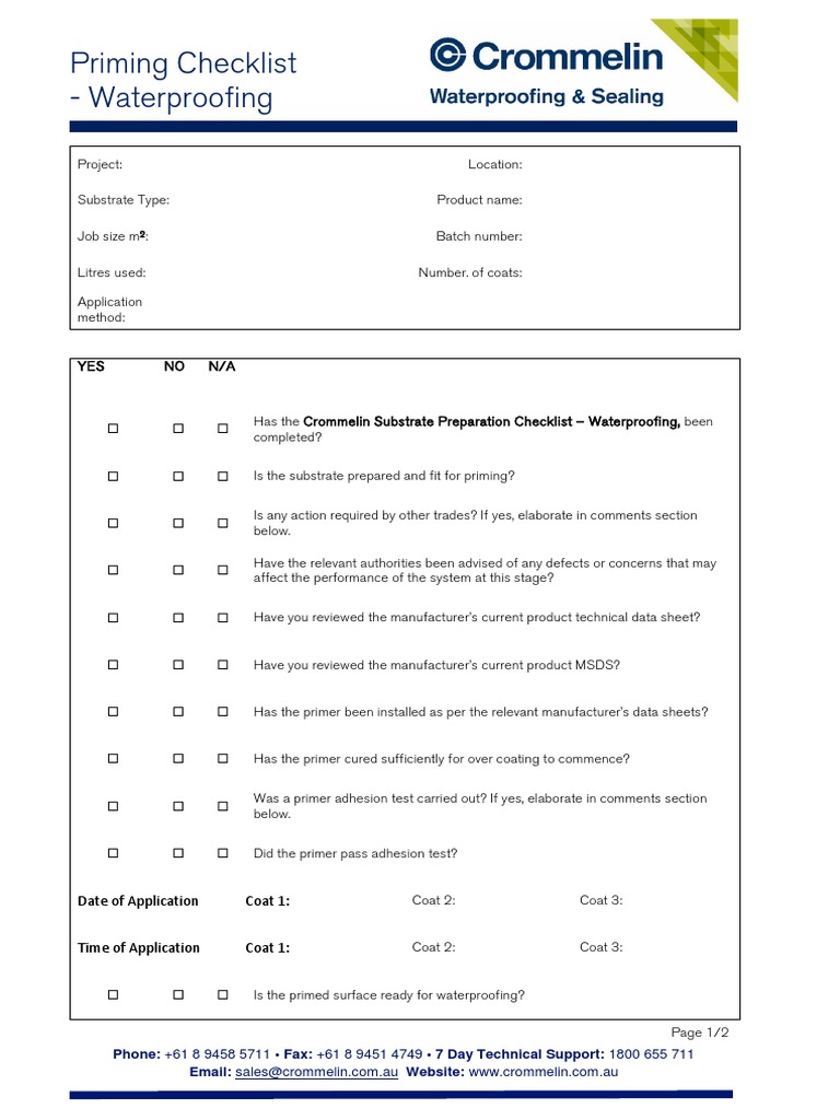 Priming Checklist | PDF | Building Engineering | Materials