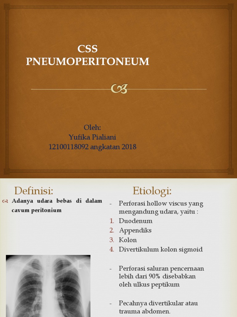 Pneumoperitoneum: Diagnosis & Etiologi | PDF | Sains & Matematika