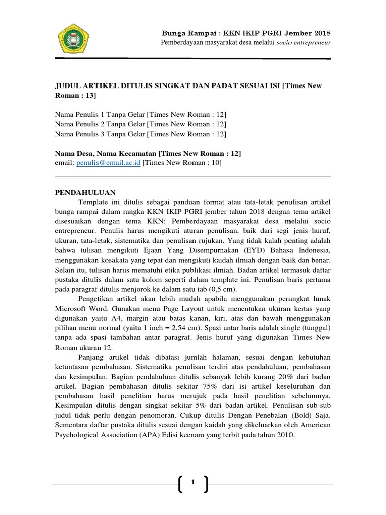 Template Bunga Rampai | PDF