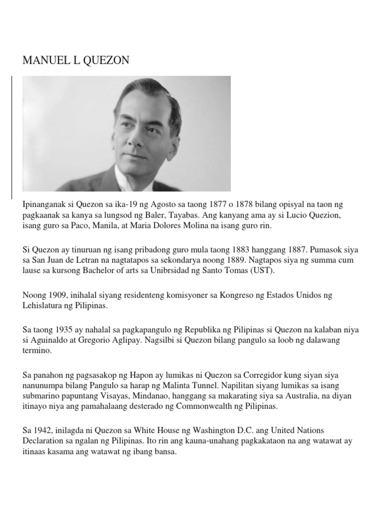 Manuel L Quezon | PDF