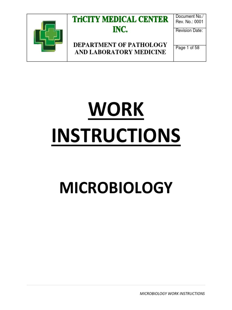 Microbiology Work Instructions | PDF | Agar | Growth Medium