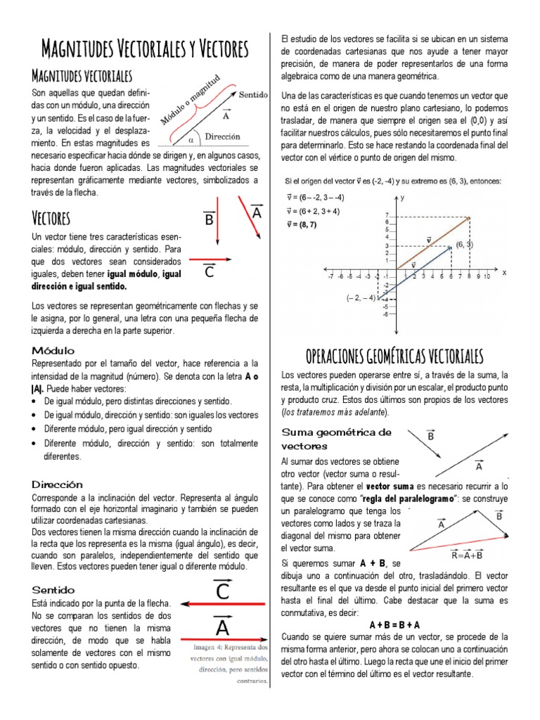 Vectores | PDF | Vector Euclidiano | Sustracción